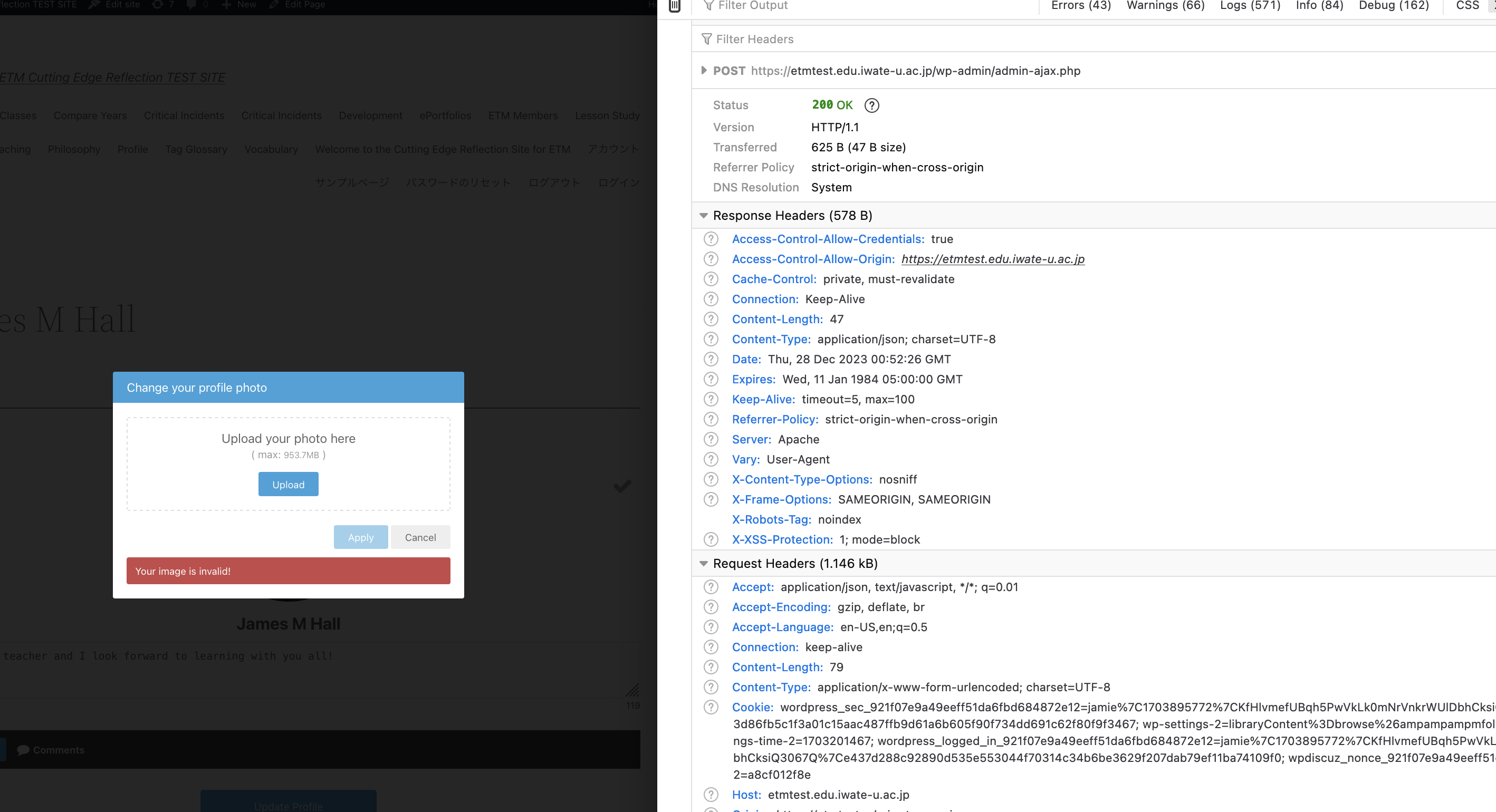 “Your image is invalid” error on Profile Picture Upload | WordPress.org